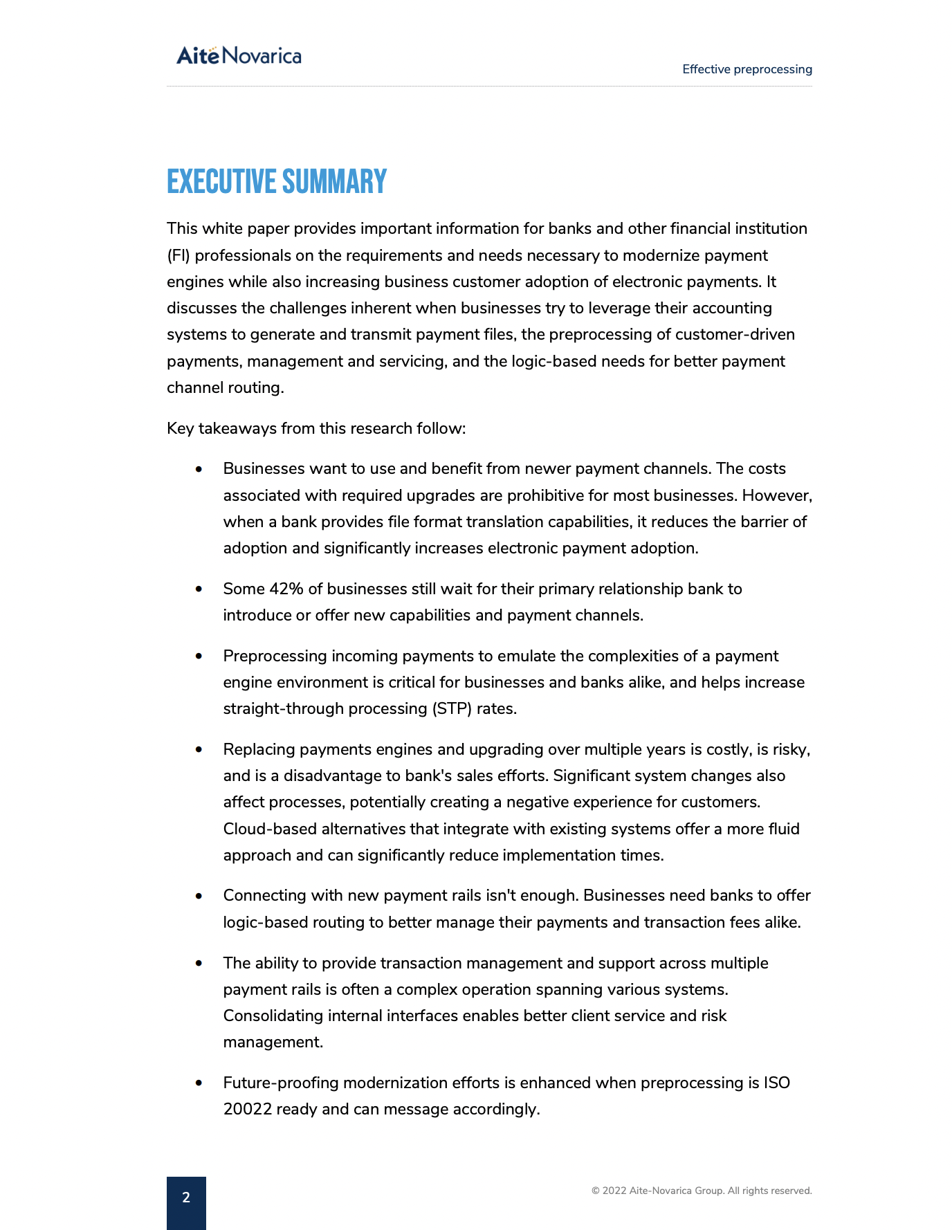 Effective Preprocessing: The Path to Faster Payments Modernization ... Effective Preprocessing: The Path to Faster Payments Modernization ...